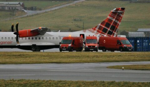 Isles-bound plane taken out of service after collision with toilet ...