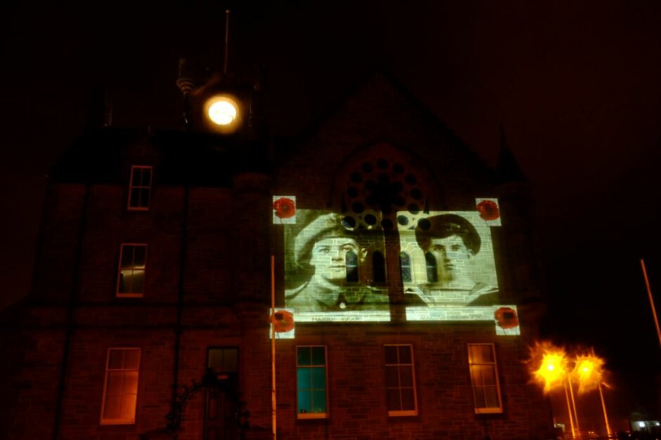 Town hall projection remembers lives lost at war | Shetland News
